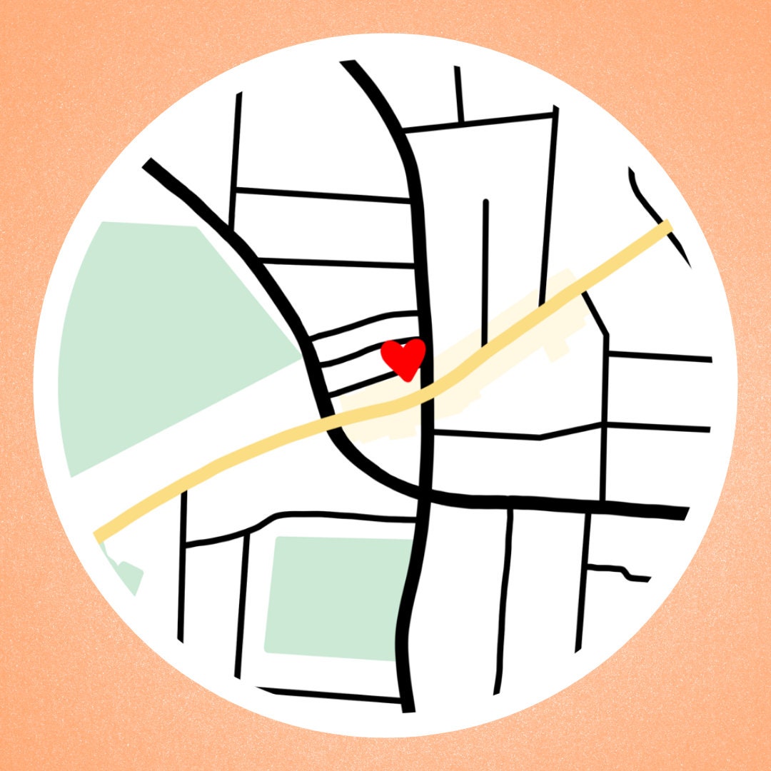 Custom Map Sticker | Custom Map Drawing | Digital Illustration ...