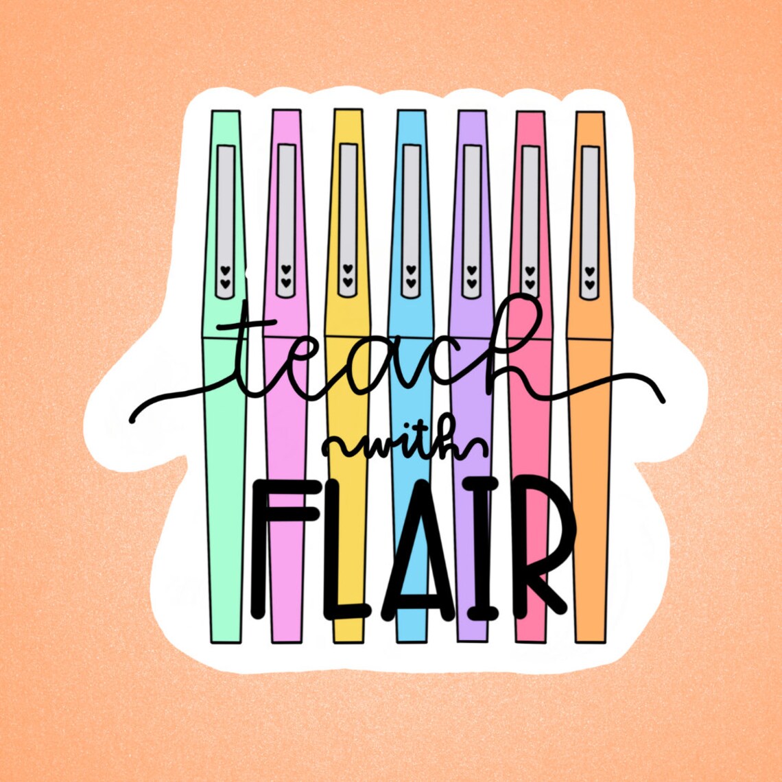 Teach With Flair Sticker Teacher Sticker Flair Pens - Etsy