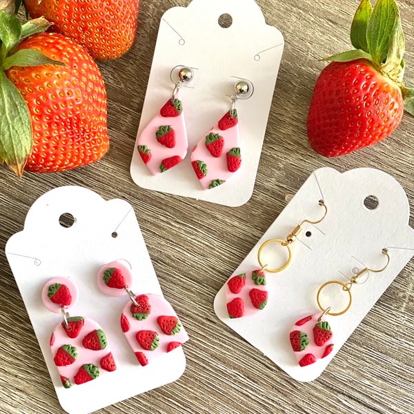 Strawberry Earrings - Etsy