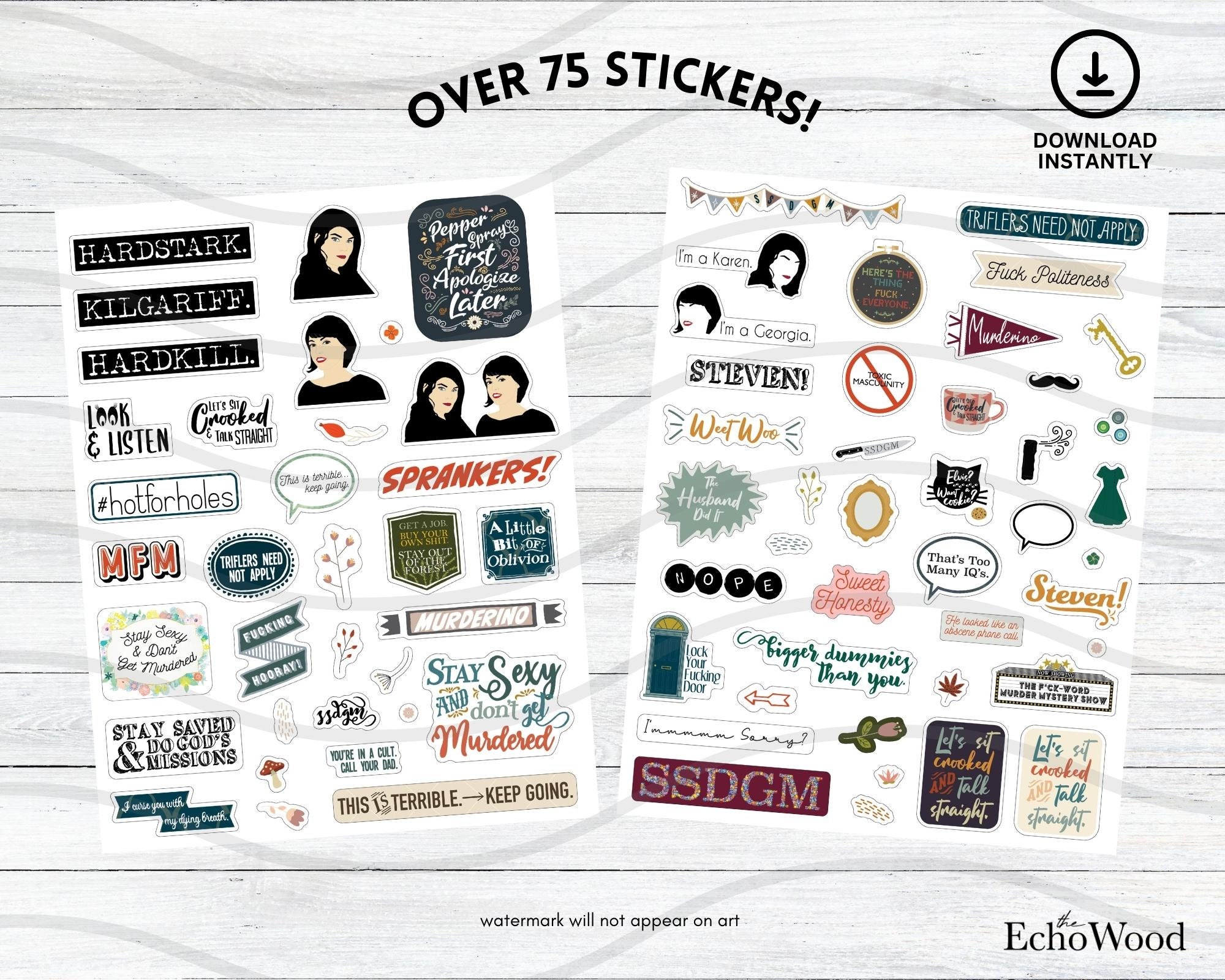 My Favorite Murder Sticker Sheet for Cricut, MFM Stickers True Crime ...