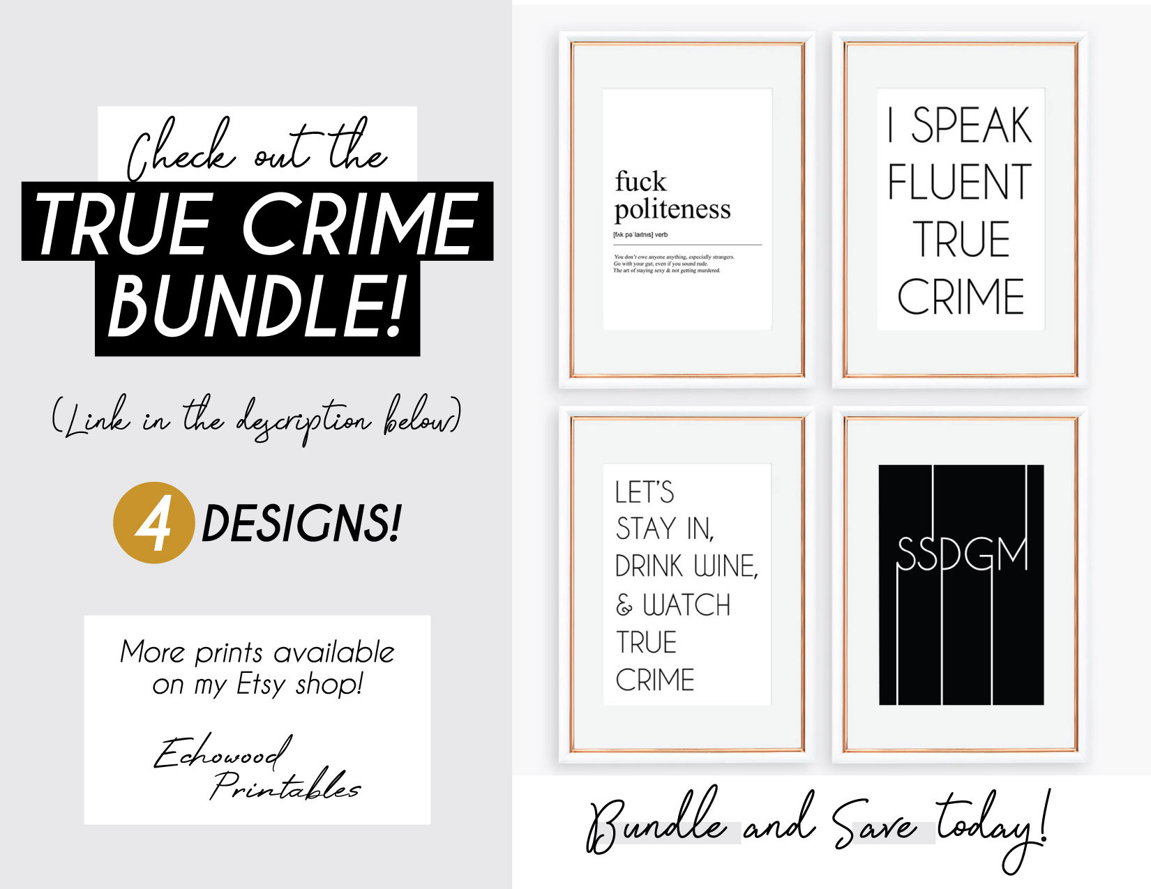 Funny True Crime Art Print for Murderino Gift Idea and Cozy Digital ...