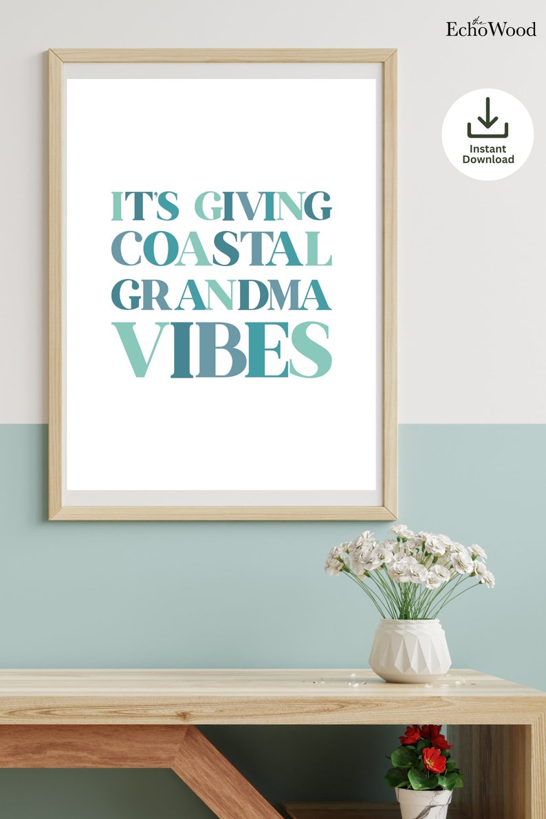 Coastal Grandma Vibes Beach House Decor, Coastal Grandmother Wall Art ...