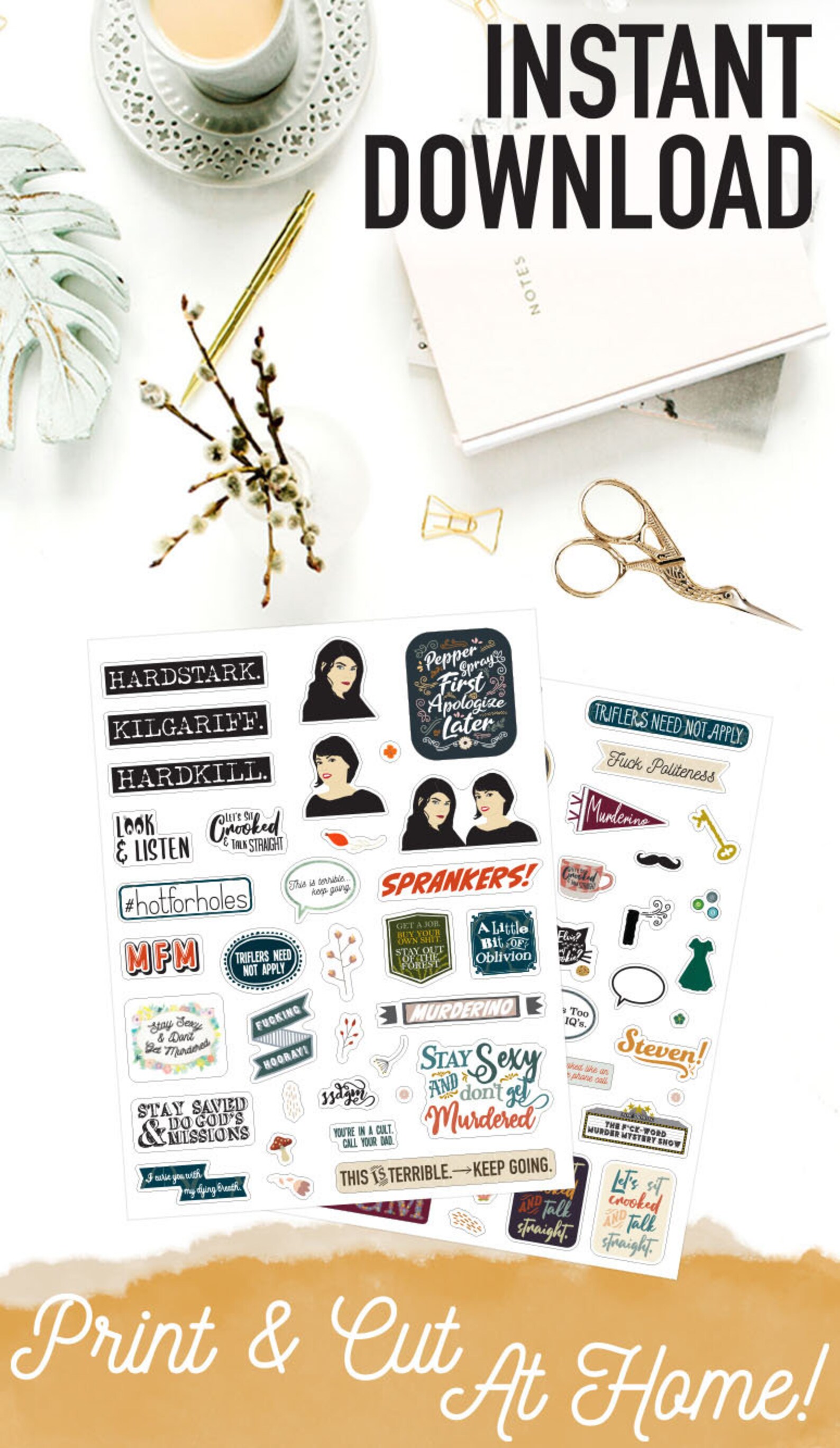 My Favorite Murder Sticker Sheet for Cricut MFM Stickers My - Etsy