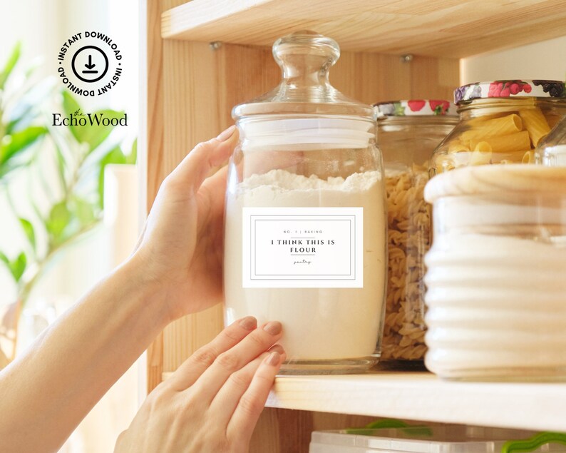 Modern Pantry Labels Template, Spice Jar Stickers, Kitchen Organization ...