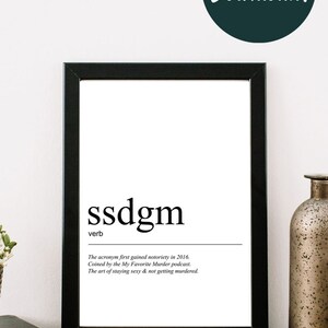 SSDGM Dictionary Definition Print for Murderino True Crime Fan, My ...