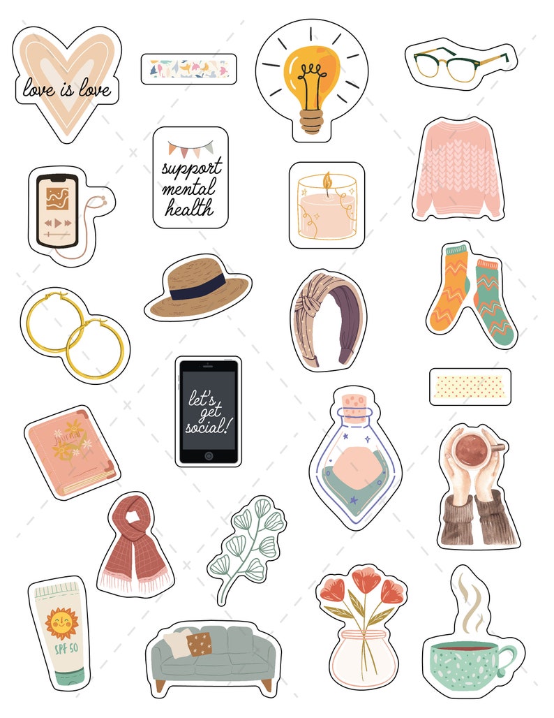 Home Stickers for Cricut Project Ideas, Floral Sticker Sheet and Plant ...