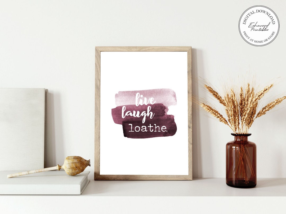 Live Laugh Love Funny Purple Wall Art for Quirky Home Decor, Humorous ...