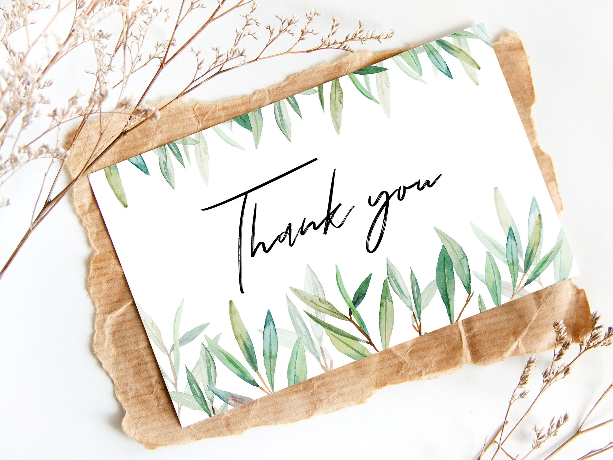 Watercolor Green Leaves Clipart, Foliage, Watercolor Botanical Hand ...