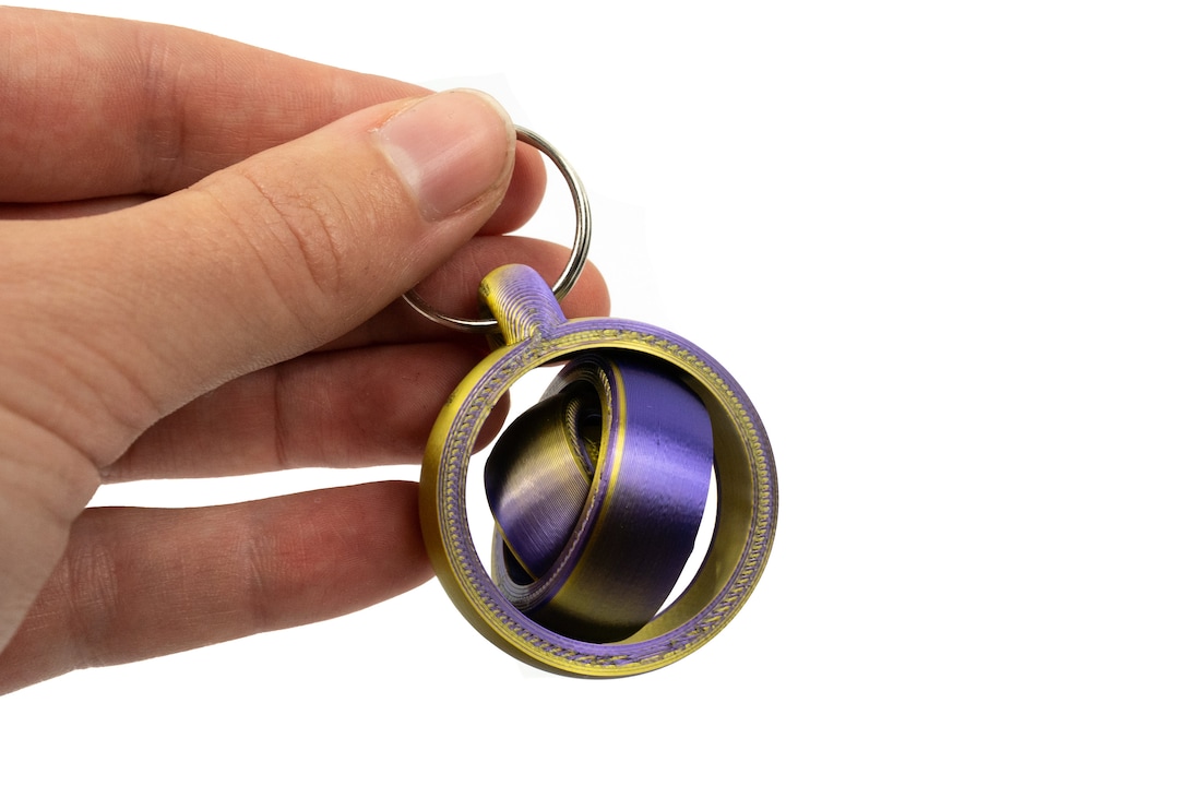 3D Printed Gyro Ring Fidget Keychain, Sensory EDC Spinner - Etsy
