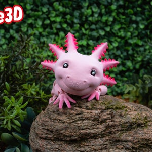 Cute 3d Printed Axolotl Toy, Hand-painted Realistic Axolotl Fidget ...