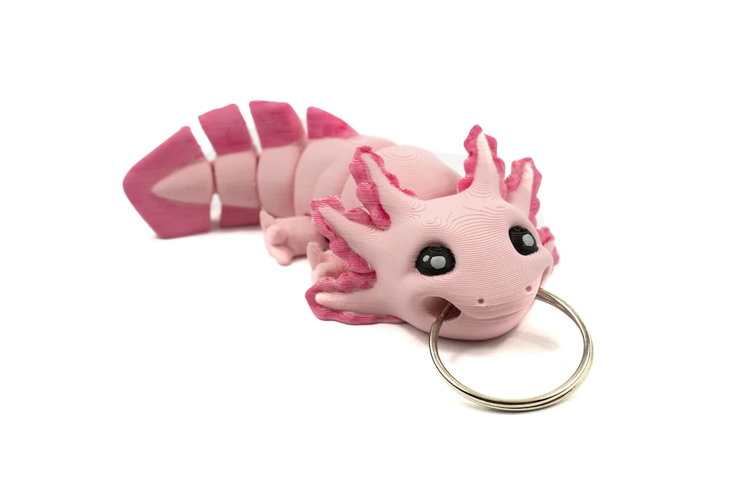 Hand-painted Mini Axolotl Fidget Toy With Keychain – Realistic Axolotl ...