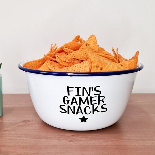 Gamer Snacks Personalised Bowl LARGE Gaming Sweets Food - Etsy