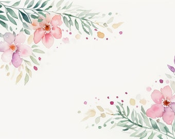 Spring Blossoms in Glass Vase Printable Wall Art – Watercolor Digital ...