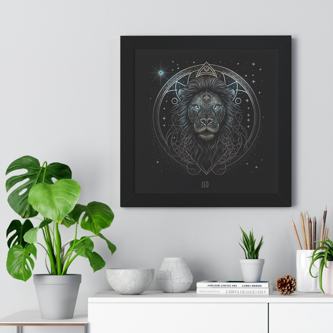 Zodiac Leo Framed Square Poster - Etsy