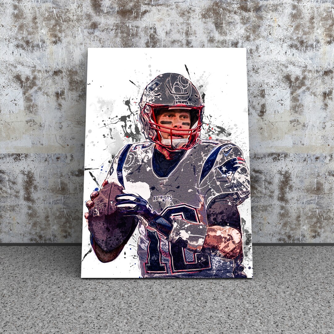 Tom Brady, Painting Hand Made Canvas, Framed Wall Art, Poster Print - Etsy