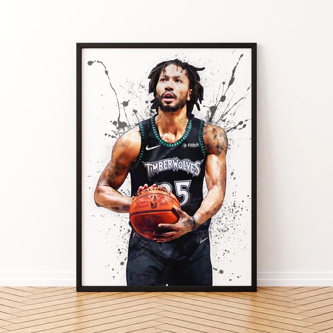Derrick Rose, Basketball Player, Basketball Wall Art, Basketball Canvas ...
