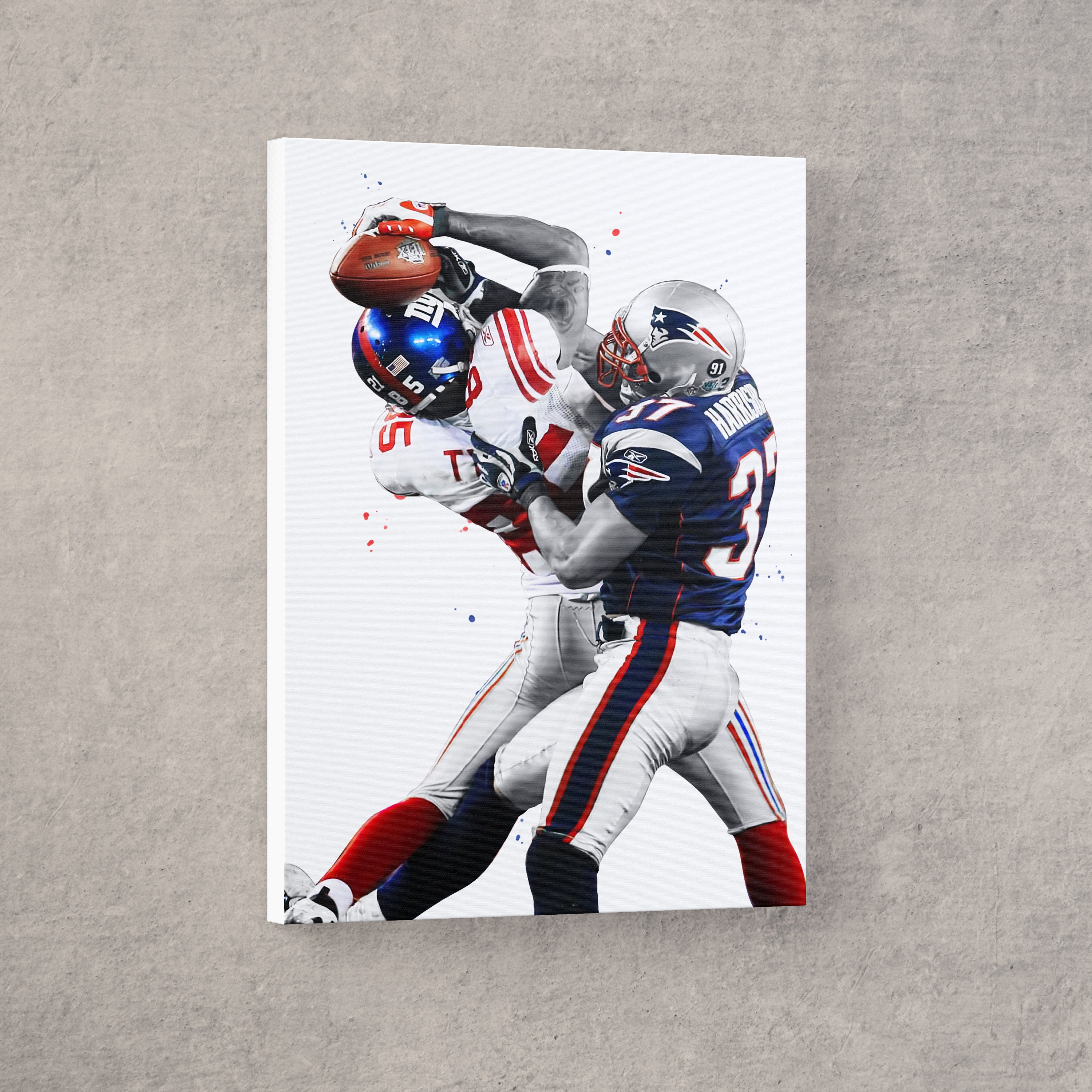 Rodney Harrison and David Tyree Helmet Catch Poster, Canvas, Football ...