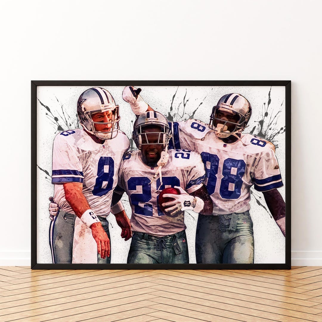 Troy Aikman, Emmitt Smith and Michael Irvin, Football Players, Canvas ...
