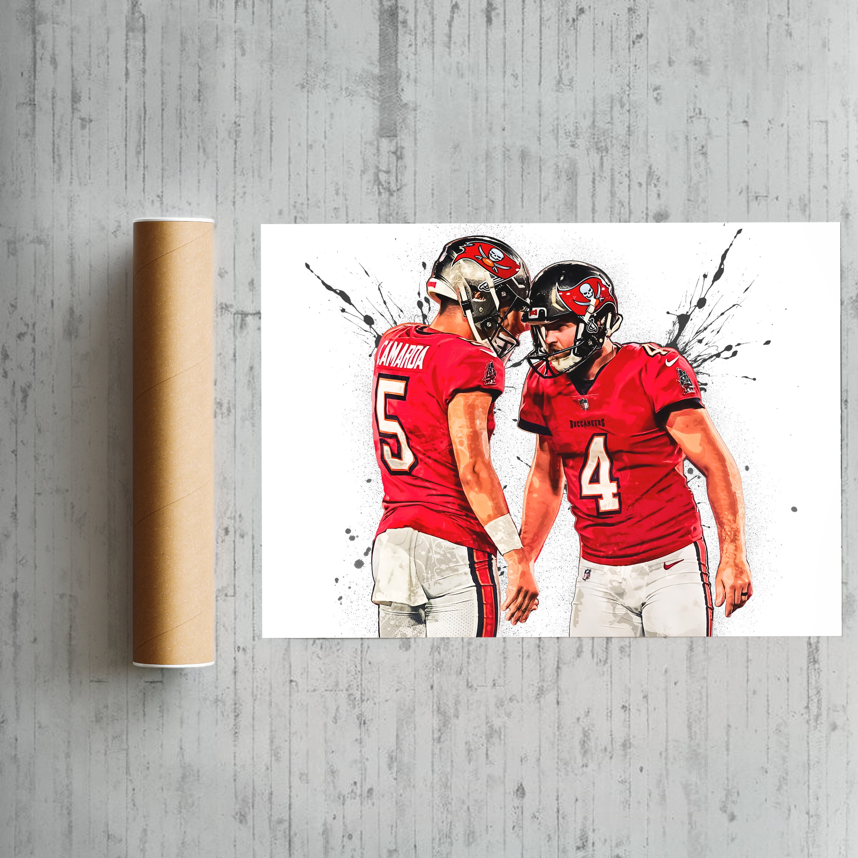 Jake Camarda Chase Mclaughlin Poster Football Painting Hand - Etsy