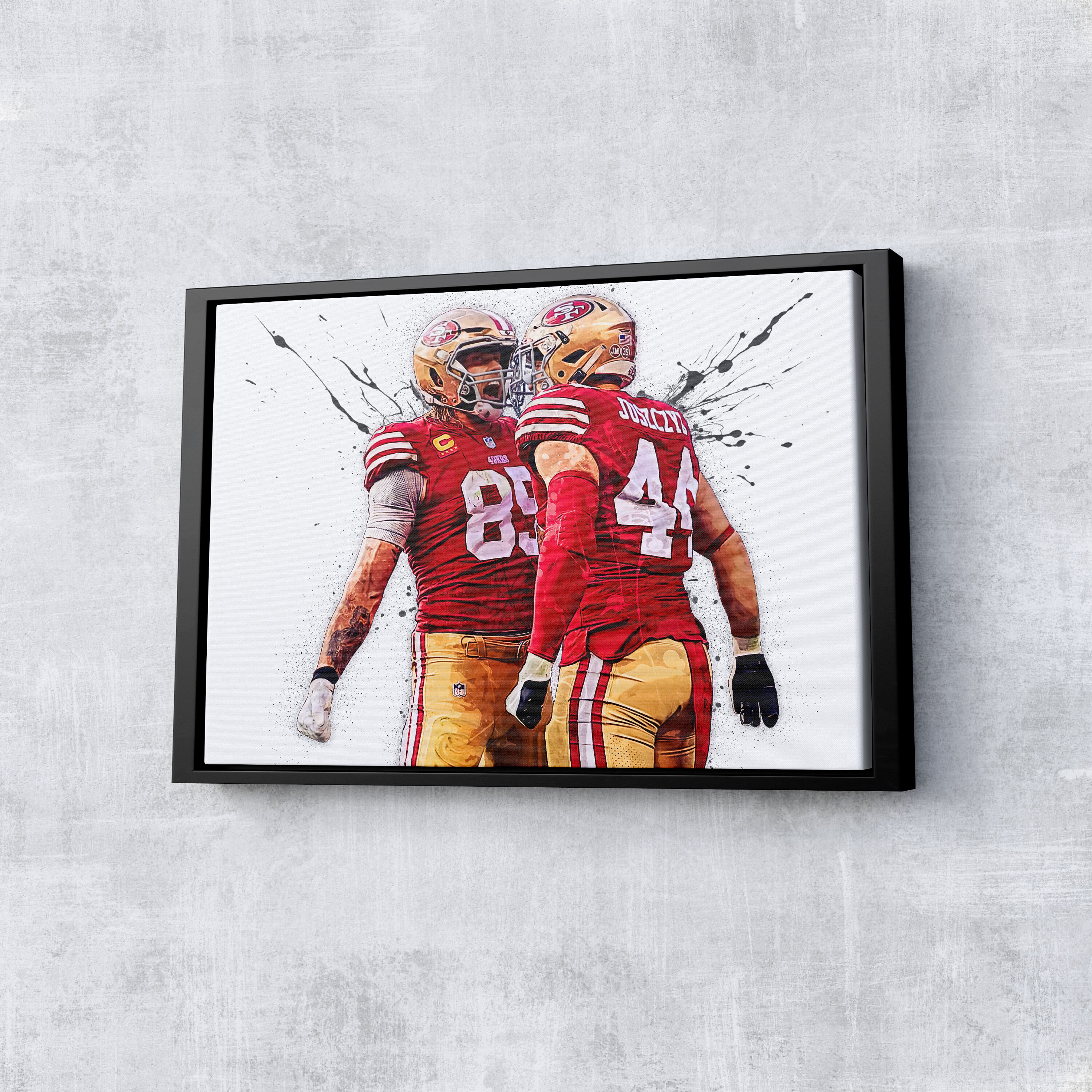 George Kittle Kyle Juszczyk Poster Painting Hand Made Canvas - Etsy