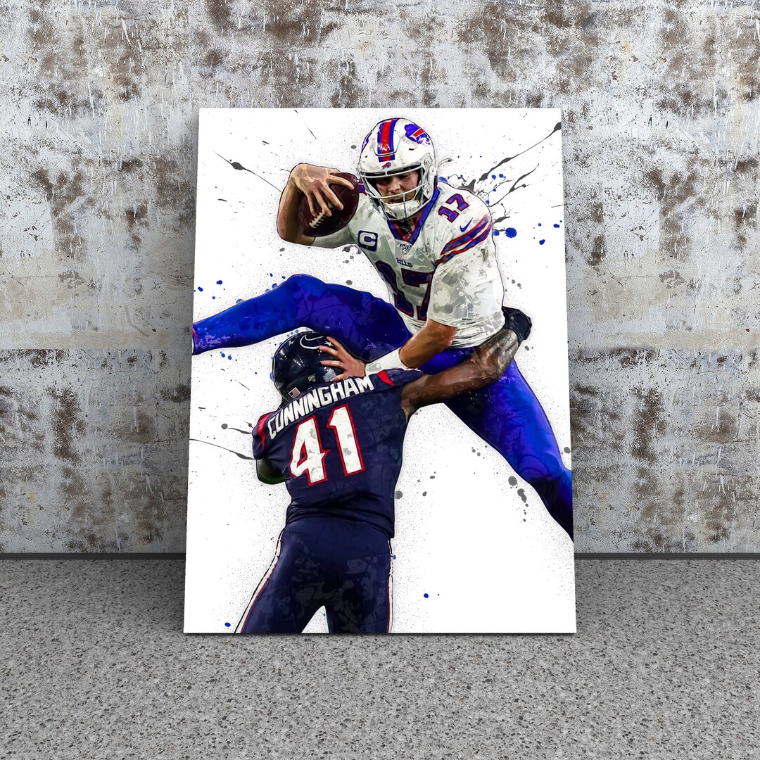 Josh Allen, Poster, Painting Hand Made Posters Canvas Print Kids Wall Art Home Man Cave Gift ...