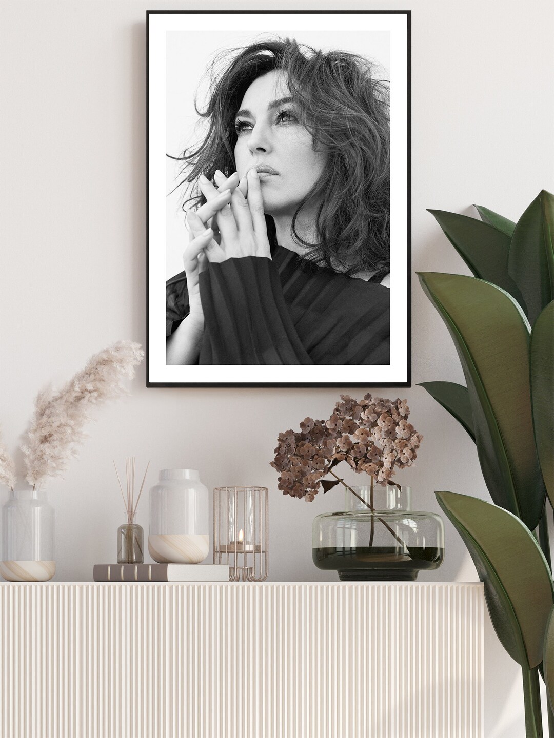 Monica Bellucci Poster, Black and White, Feminist Print, Vintage Photo ...