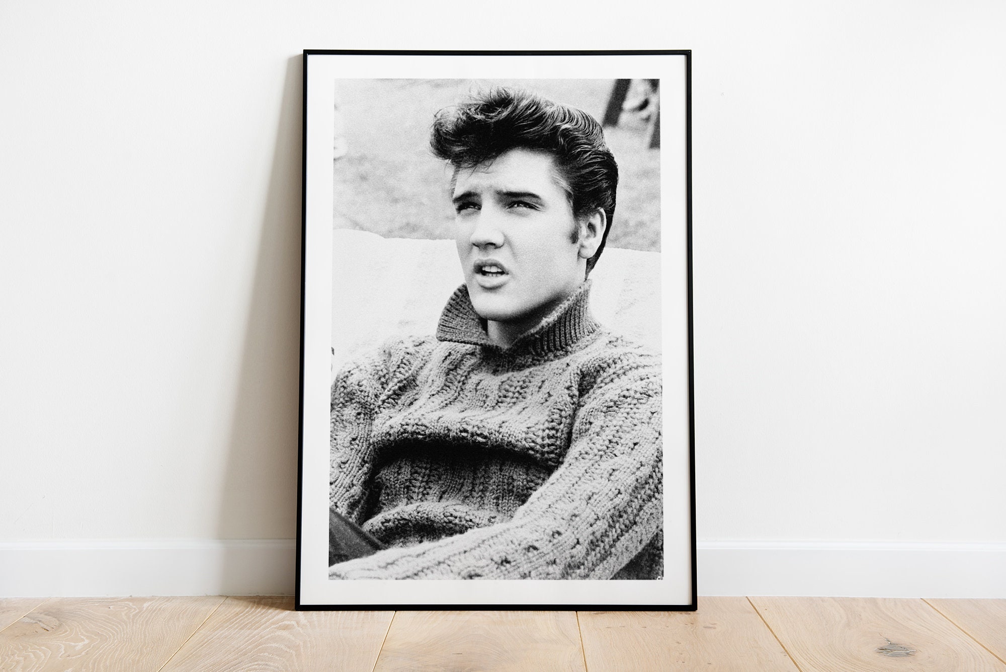 Vintage Elvis Presley Printable Wall Art, Black and White Photography ...