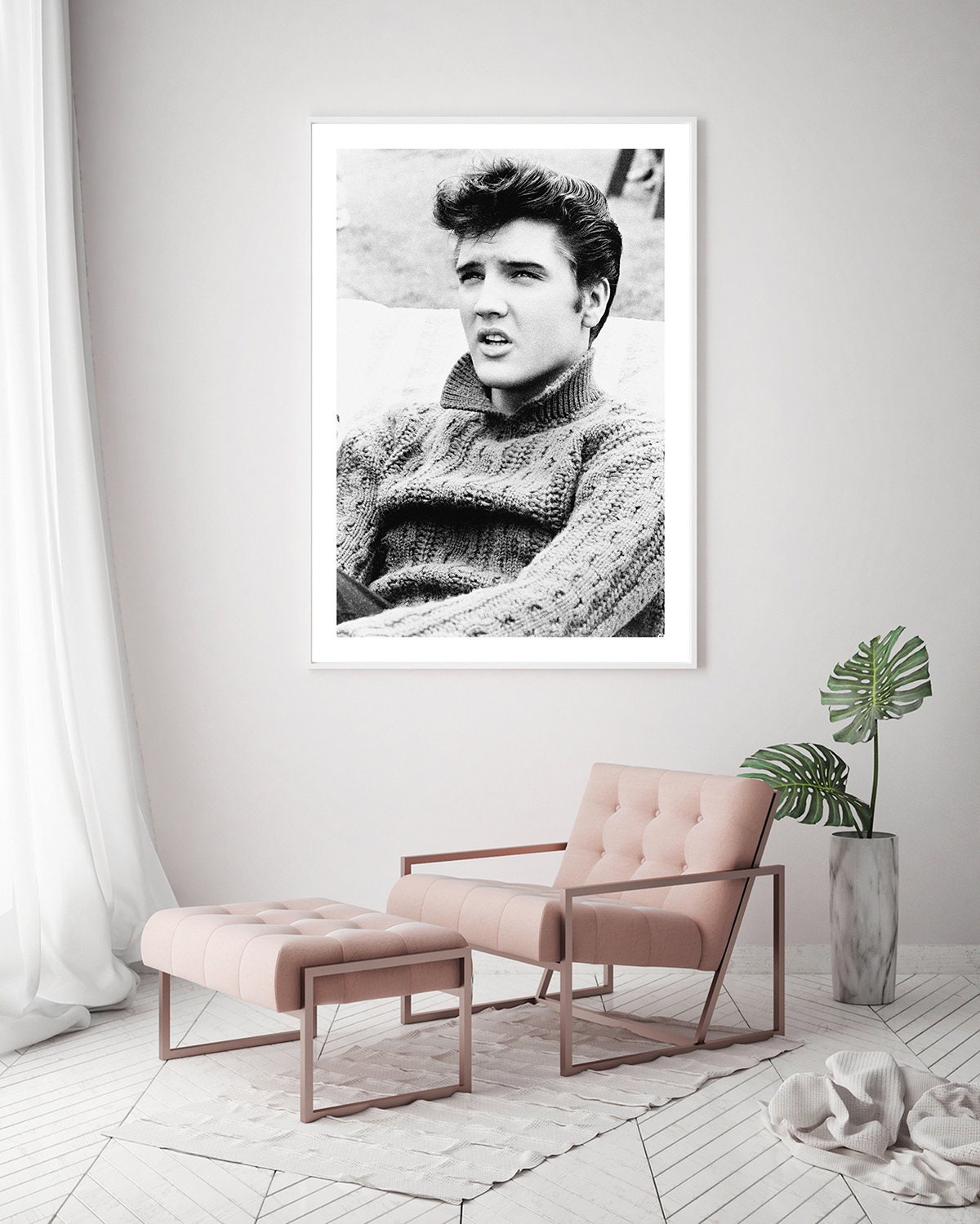 Vintage Elvis Presley Printable Wall Art, Black and White Photography ...