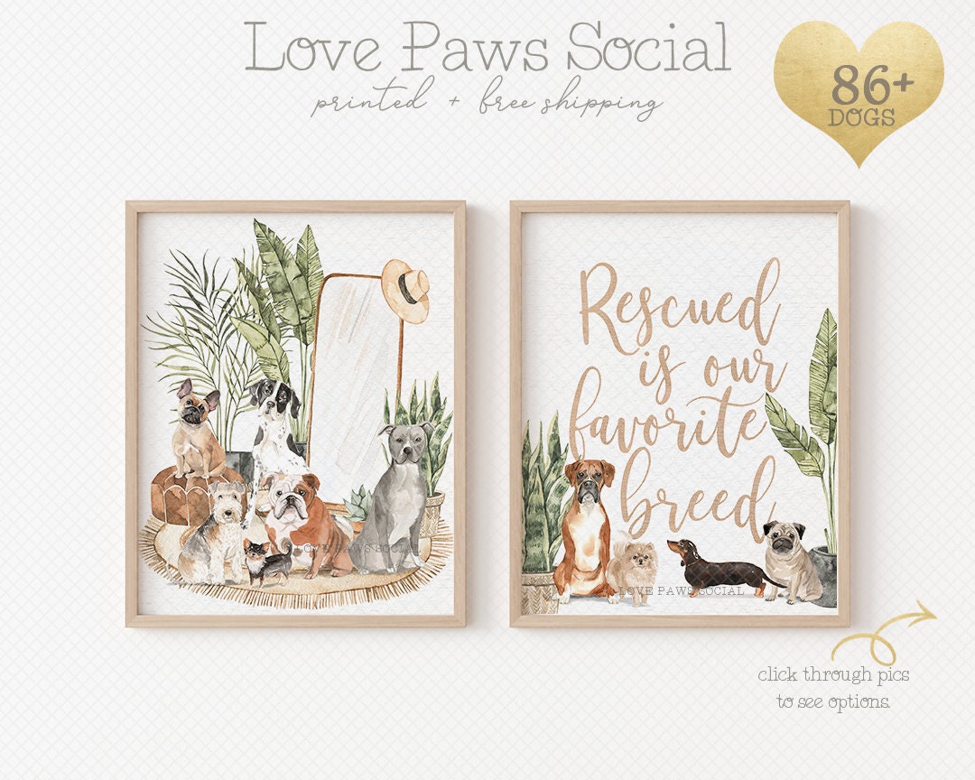 DOG ART PRINTS Boho Dog Art Modern Dog Art Farmhouse Dog - Etsy