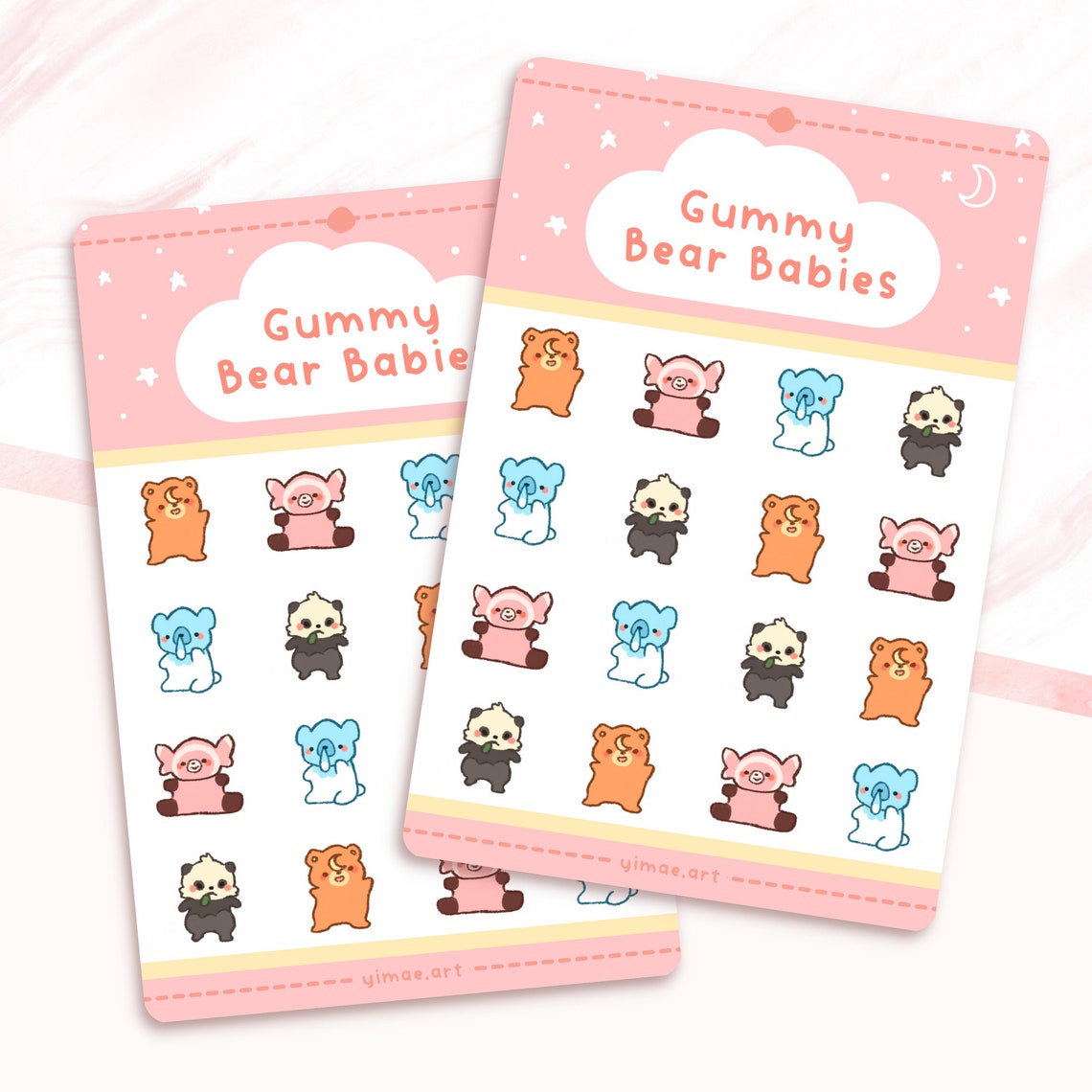 Pokemon Gummy Bear Vinyl Planner Stickers Teddiursa, Cubchoo, Pancham ...