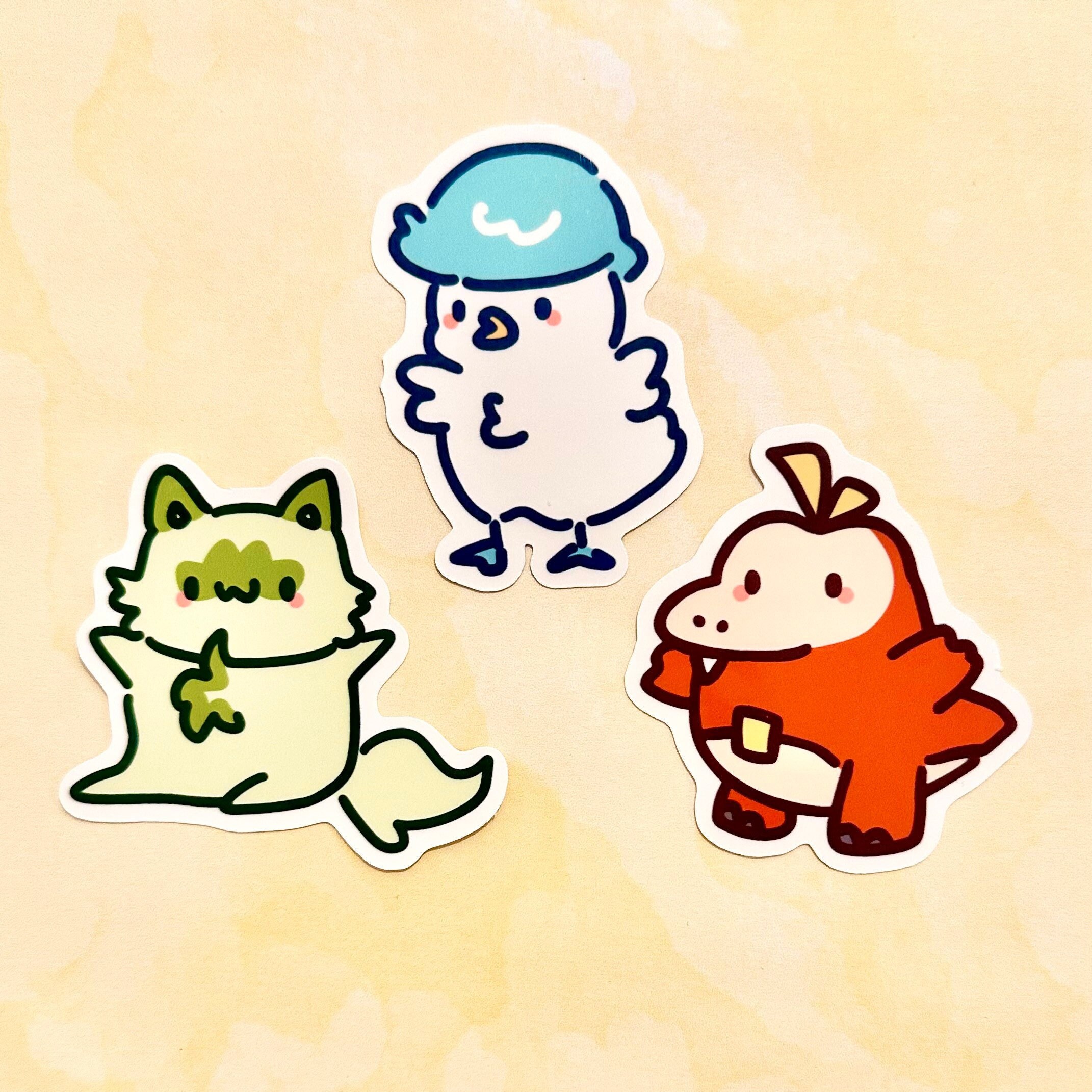 Paldea Starters Vinyl Sticker Set Scarlet and Violet Sprigatito, Quaxly ...