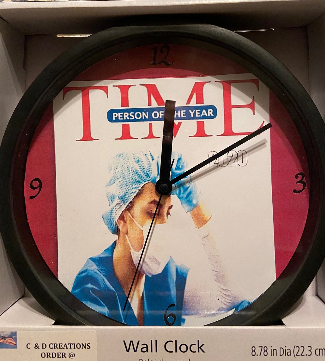 Hero Nurse Time Magazine Novelty Clock Covid Wall Hanging Retro Nurses ...