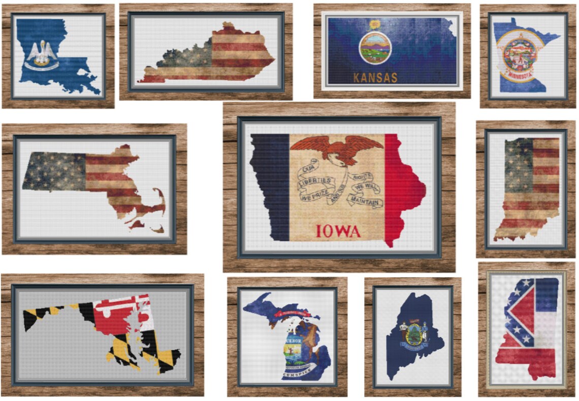 State Flag Cross Stitch - Etsy