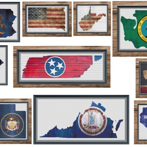 State Flag Cross Stitch - Etsy