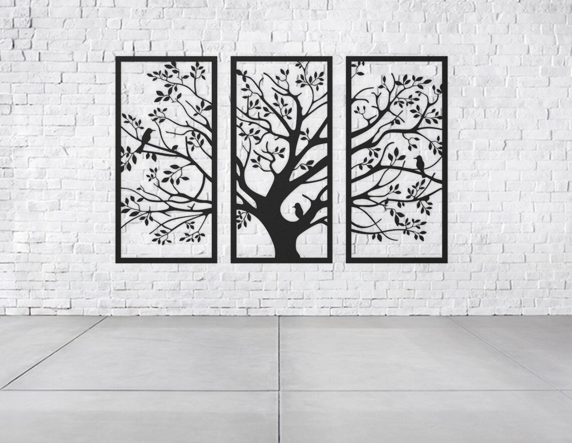 Tree Nature Birds Tree Life Vector Dxf, Svg, Ai, for CNC, Cnc Wall ...