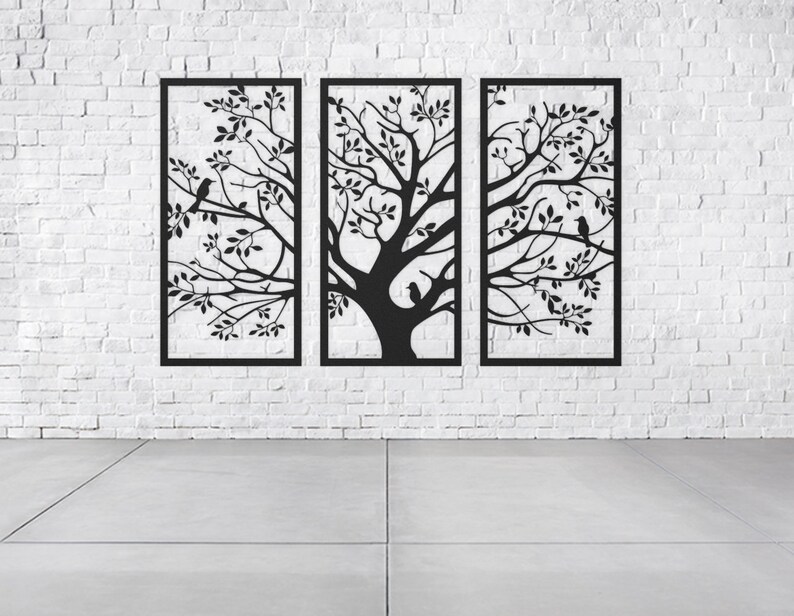 Tree Nature Birds Tree Life Vector Dxf, Svg, Ai, for CNC, Cnc Wall ...