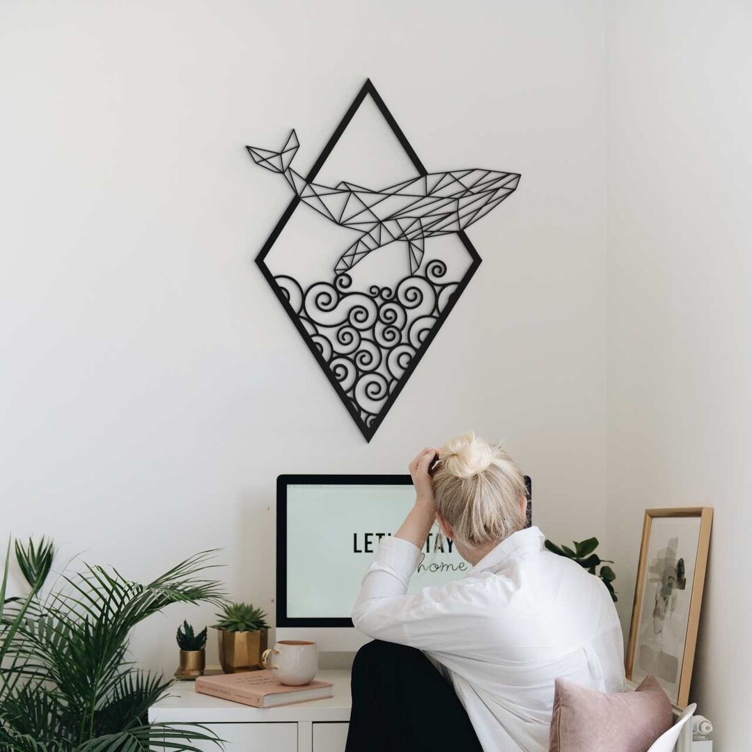 Sea Whale Vector Laser Cut Dxf Svg Ai Files CNC, Wall Decoration, Wall ...