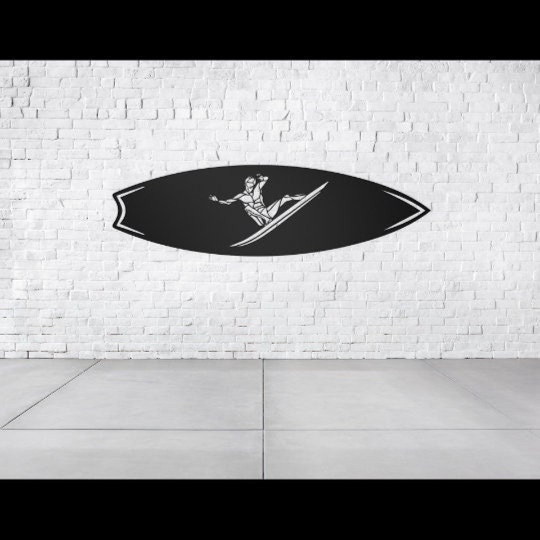 Surfboard, Surfer SVG Wall Panel. Vector Dxf, Svg, Ai, for CNC, Cnc ...