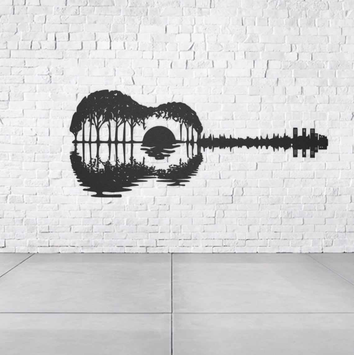 Guitarra sol puesta sol Vector Dxf Svg Ai para CNC - Etsy España