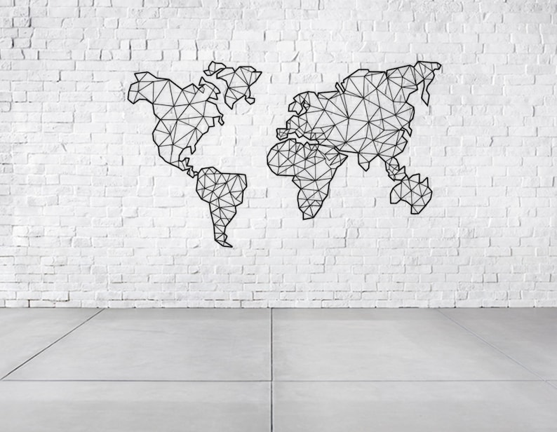 Map World Maps Vector Dxf Svg Ai for CNC Cnc Wall - Etsy