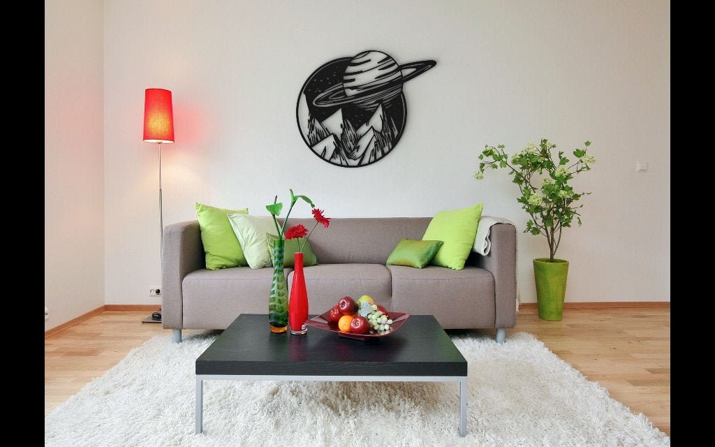 Planeta saturno saturn montaña skyVector Dxf Svg Ai para - Etsy España