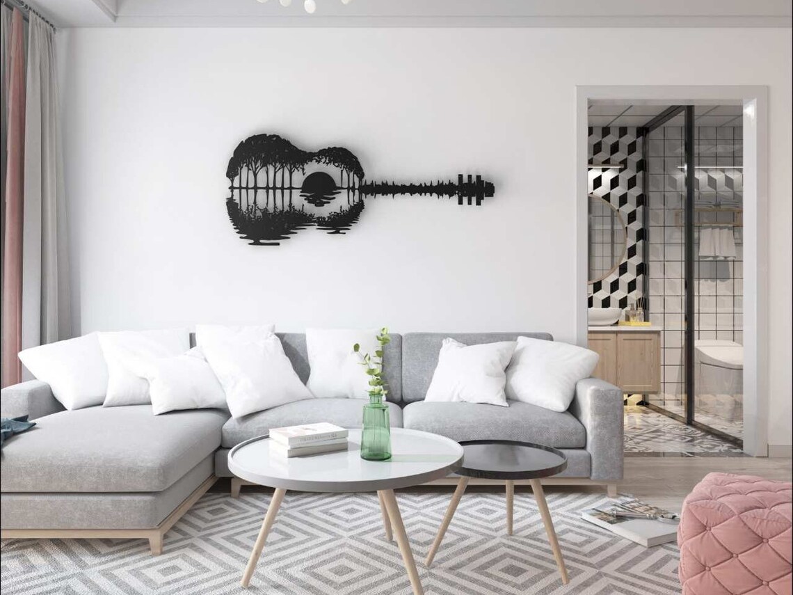 Guitarra sol puesta sol Vector Dxf Svg Ai para CNC - Etsy España