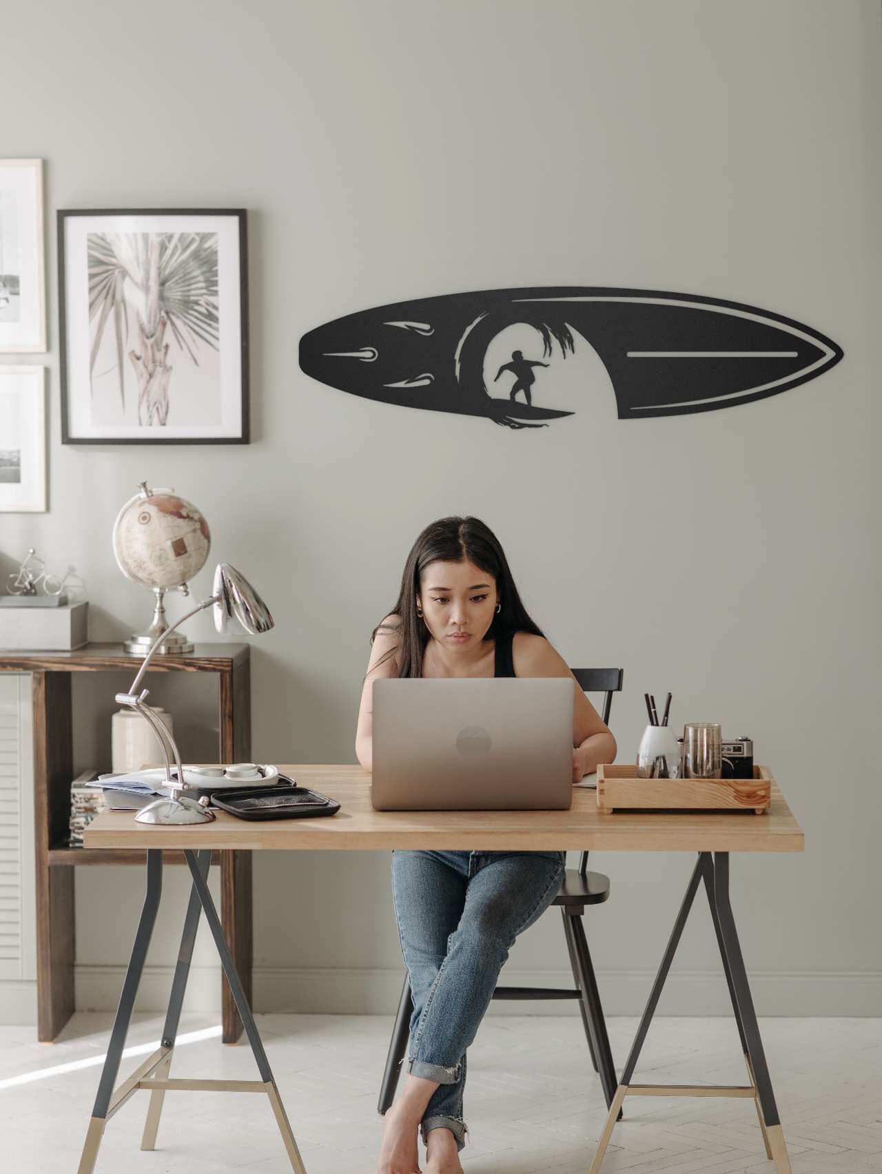 Surf, Surfboard Wave Wall Panel SVG. Vector Dxf, Svg, Ai, for CNC, Cnc ...