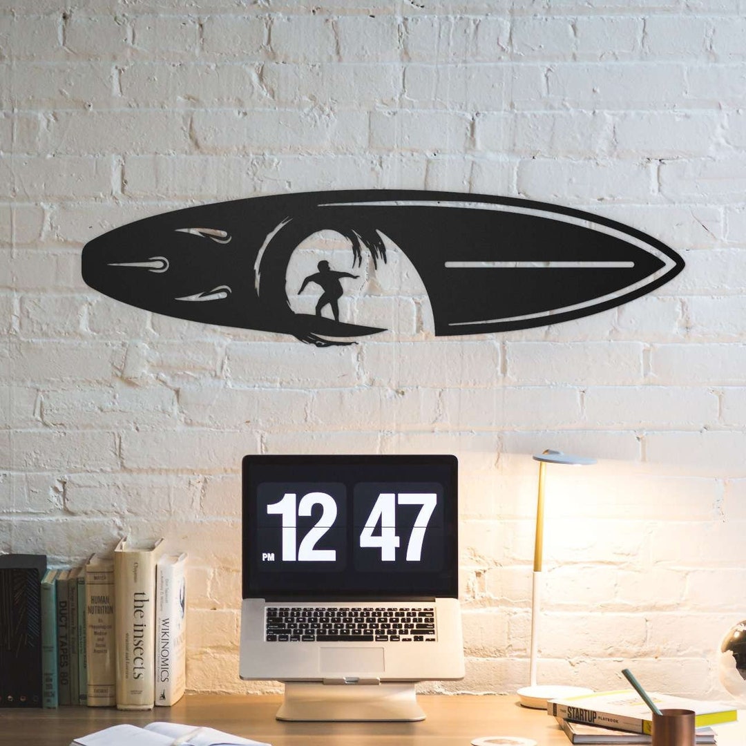 Surf, Surfboard Wave Wall Panel SVG. Vector Dxf, Svg, Ai, for CNC, Cnc ...