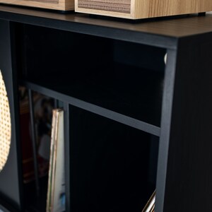 Black Art Deco Rattan Record Player Stand - Etsy