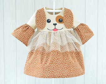 Puppy Dog Girls Dress, Toddler Puppy Dress, Infant Puppy Outfit, Kids ...