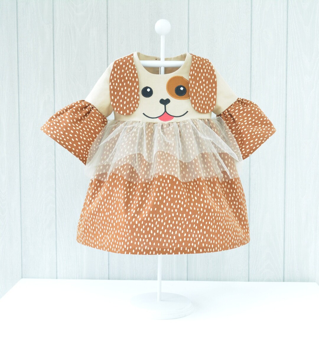 Winter Puppy Dog Girls Dress, Fall Toddler Puppy Dress, Infant Puppy ...