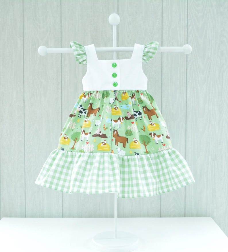Girls Farm Dress, Girls Farm Theme Birthday Dress, Kids Farm Theme ...