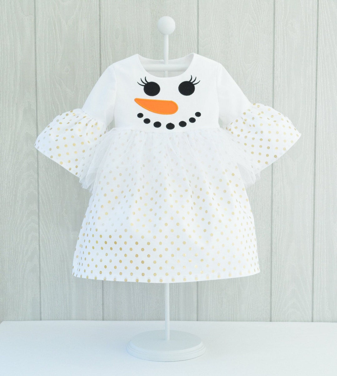 Snowman Girls Dress, Girls Holiday Dress, Toddler Christmas Outfit ...