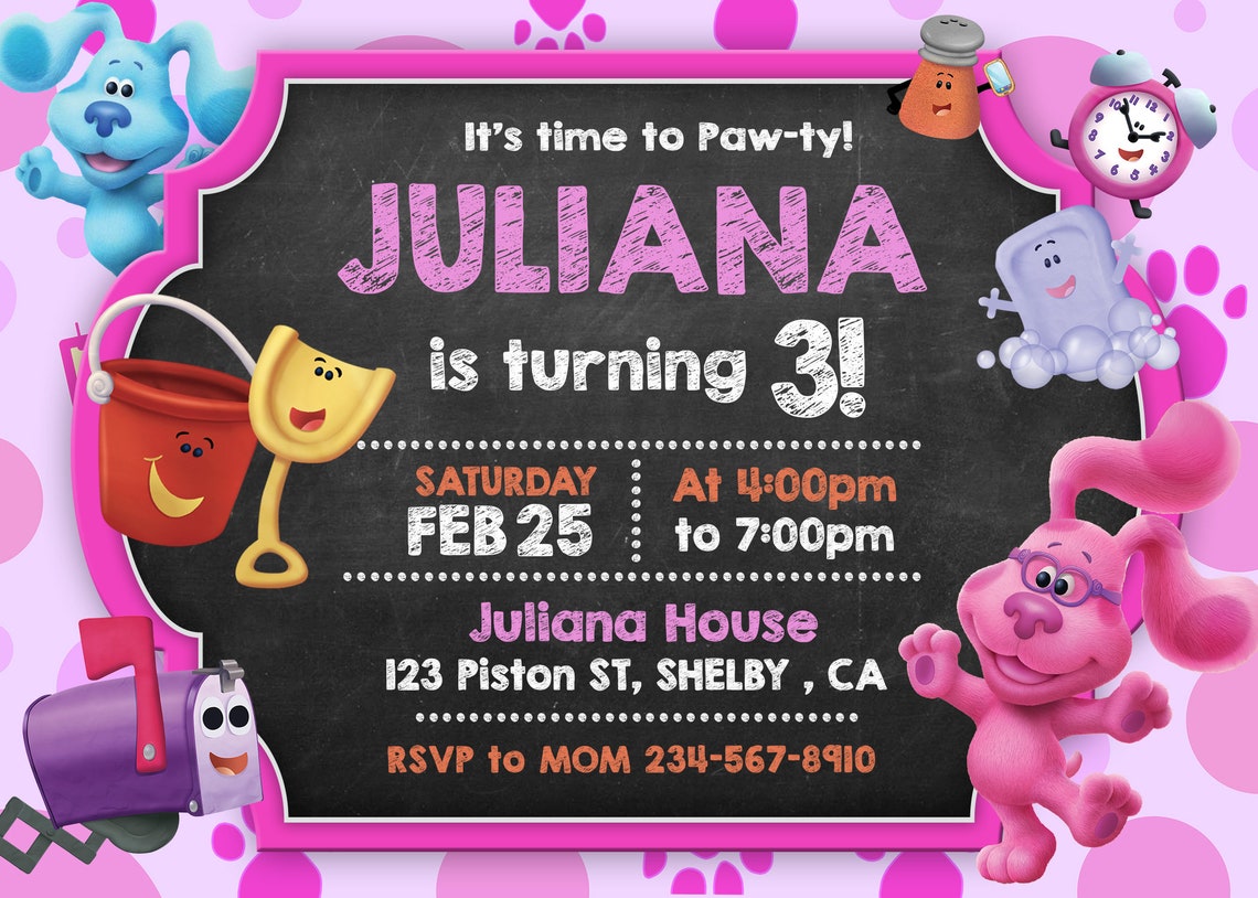 Blue's Clues Girl Invitation Blue's Clues Girl - Etsy